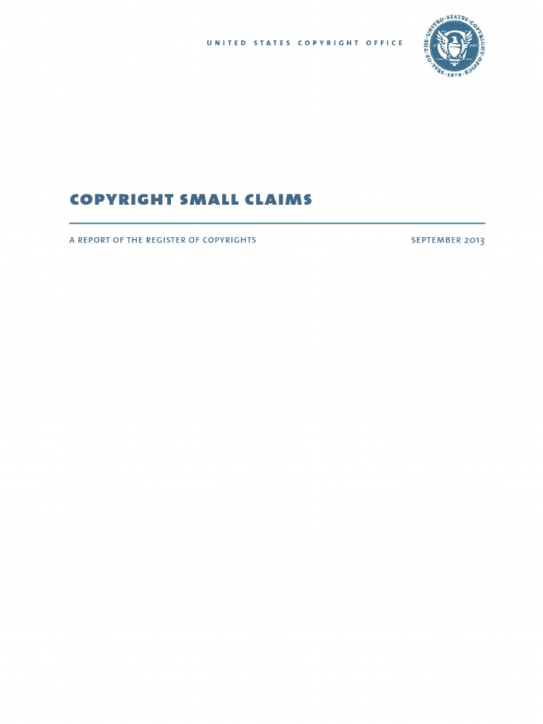 US Copyright Office - Copyright Small Claims | PDF | Lawsuit ...