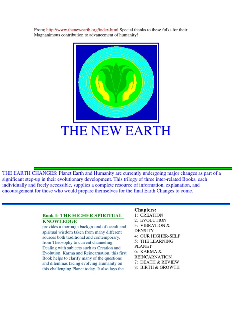 The New Earth | PDF | Plane (Esotericism) | Creator Deity