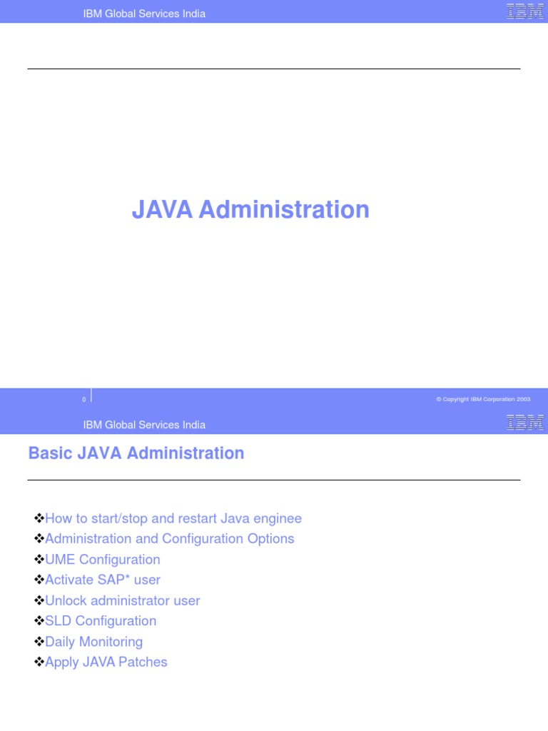 Basic JAVA Administration_2[1].0 for sap basis | Java (Programming ...