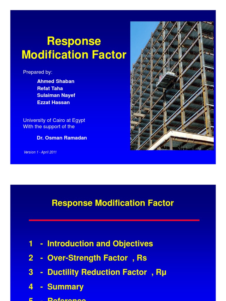 Response Modification Factor Pdf Earthquake Engineering Strength Of Materials