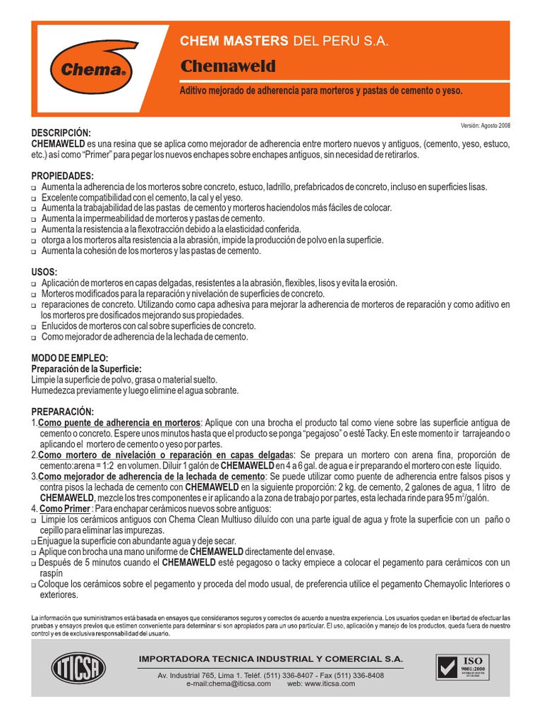 Chema Weld | PDF | Yeso | Mortero (Albañilería)