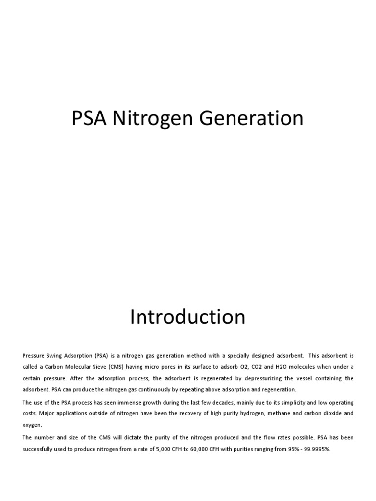 PSA Nitrogen Generation | Adsorption | Phases Of Matter