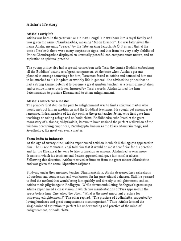 Biography of Atisha Dipankar | PDF | Buddhist Philosophy | New Age