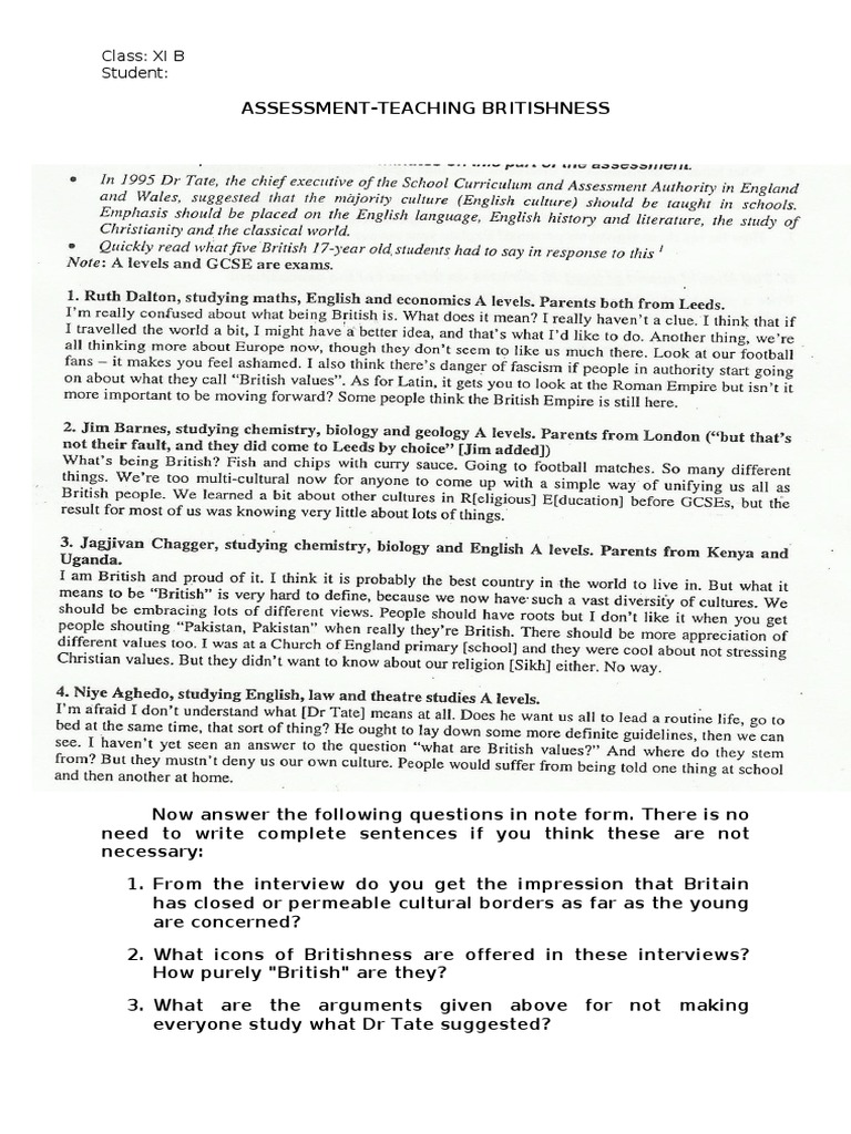 ASSESSMENT Teaching Britishness | PDF | Politics | History