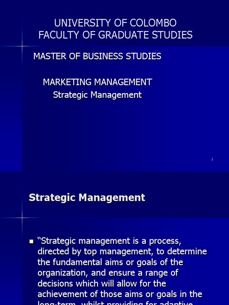 Strategic Management in Business Studies | PDF | Strategic Management ...