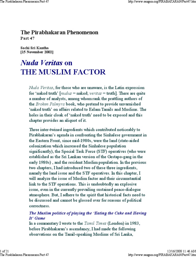 The Pirabakaran Phenomenon 47 | PDF | Sri Lanka