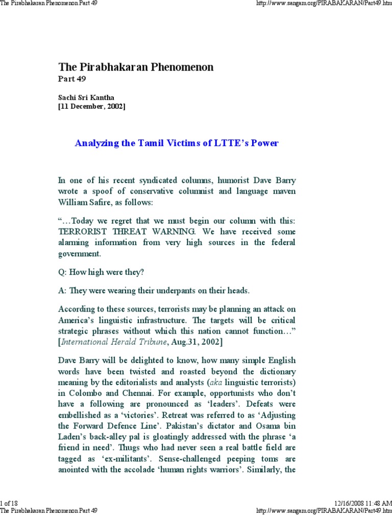 The Pirabakaran Phenomenon 49 | PDF | Leadership | Motivation