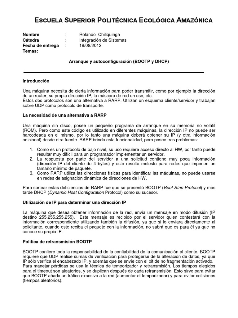 Boot y DHCP | PDF | Dirección IP | Red de arquitectura