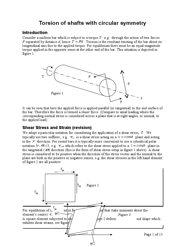 Notes Torsion Pdf Torque Stress Mechanics