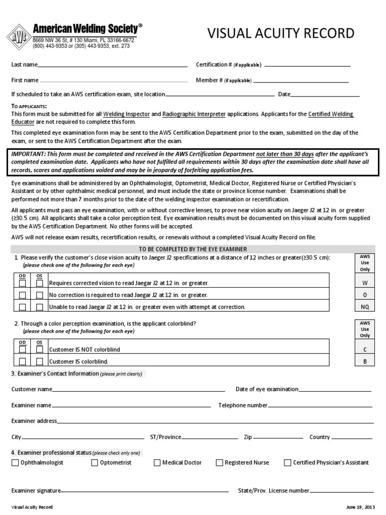 Visual Acuity Record | PDF | Optometry | Ophthalmology