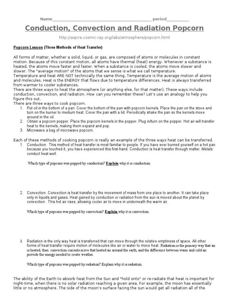 Conduction Convection and Radiation Demonstrations | PDF | Heat ...