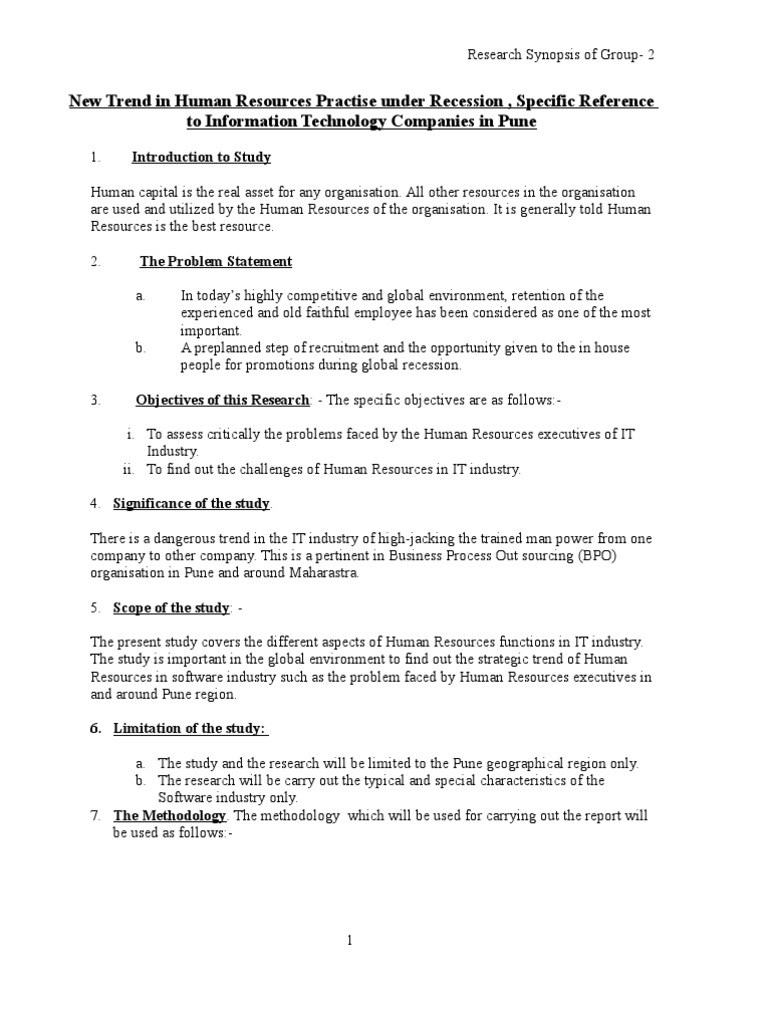 Synopsis Format