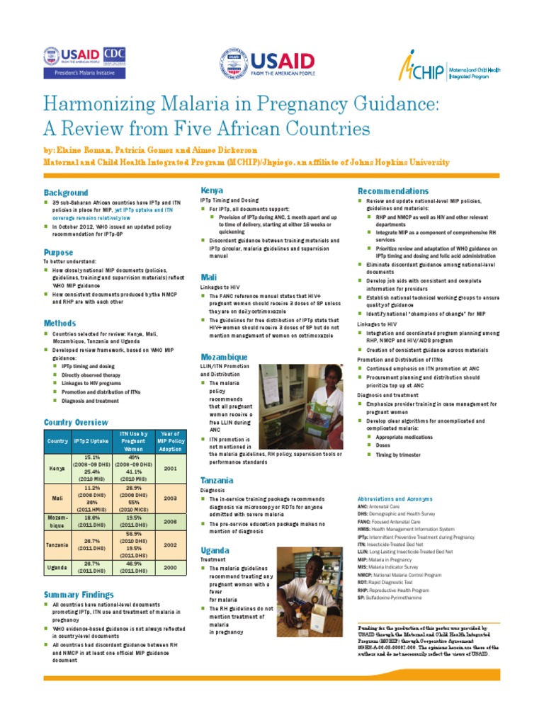 Harmonizing Malaria in Pregnancy Guidance: A Review From Five African ...