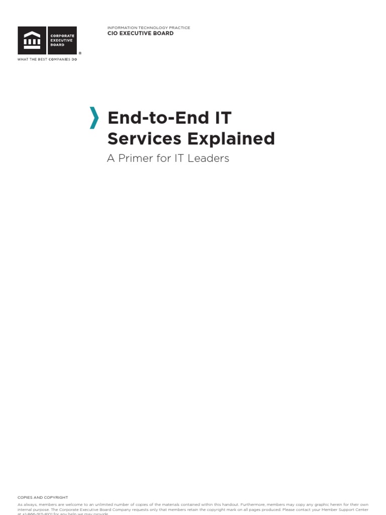 End-To-End IT Services Explained | PDF | Chief Information Officer | Strategic Management