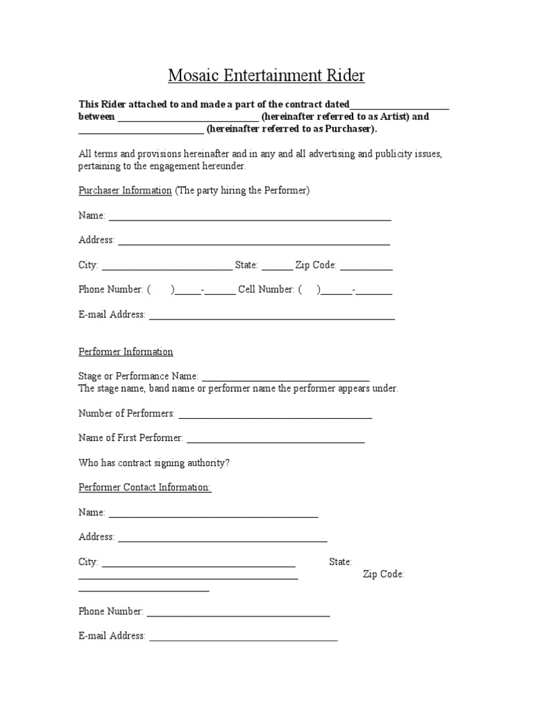 Hip-Hop Artist's Performance Rider | PDF | Disc Jockey | Government