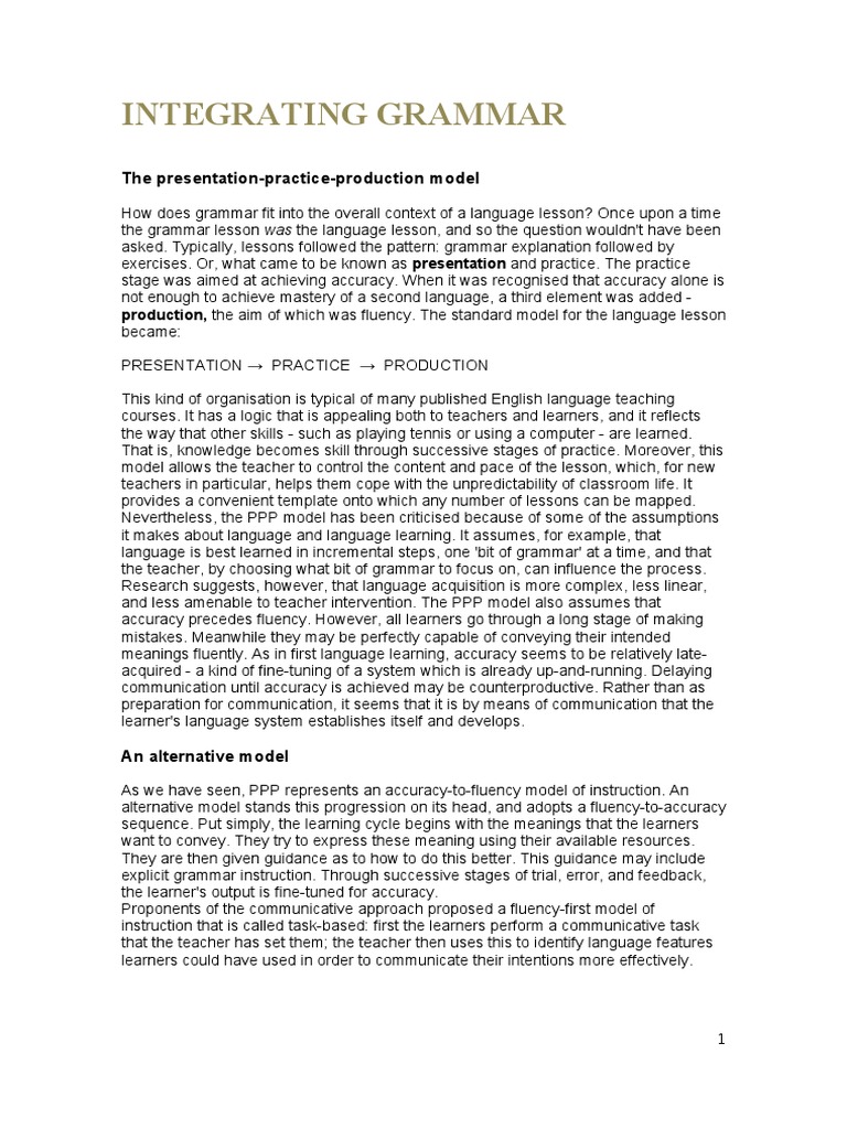 Integrating Grammar | PDF | Language Acquisition | Epistemology