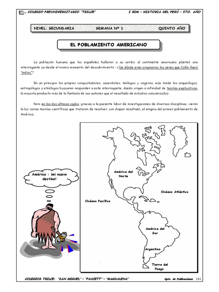 Guía #1 - Poblamiento Americano | PDF | Américas | Homo Sapiens