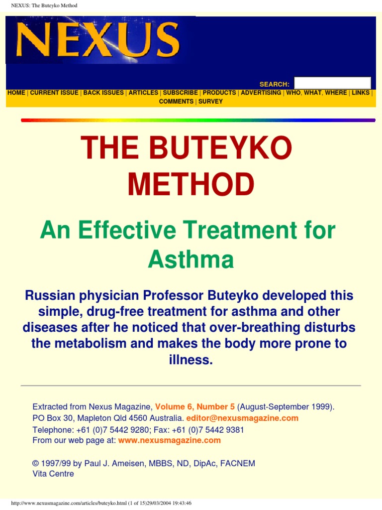 Nexus Magazine, Vol 6, N°5 (Aug 1999) - The Buteyko Method - An ...
