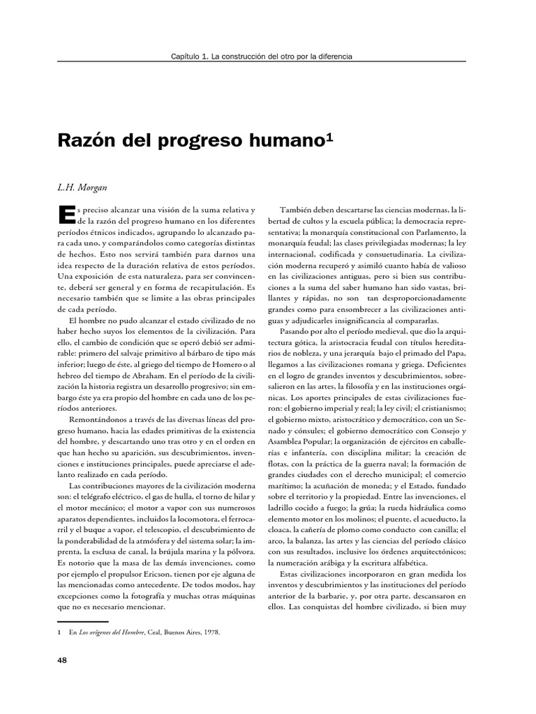 Razón del progreso humano | Antropología | Civilización