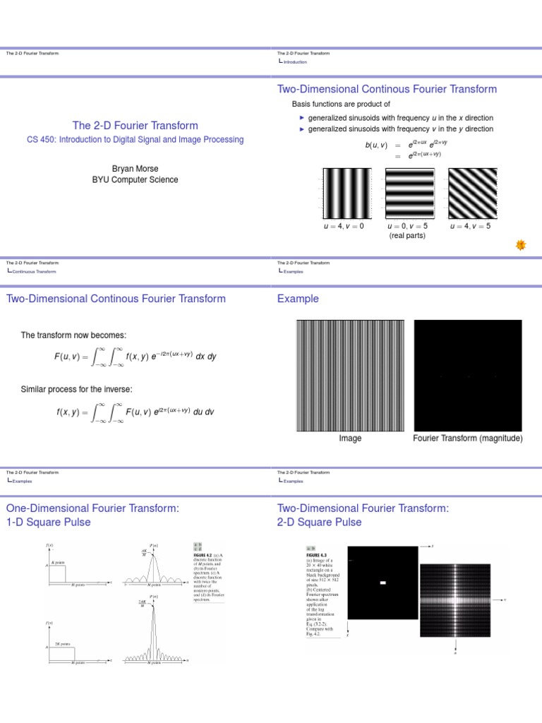 Properties of 2D Fourier Transform | PDF | Fourier Analysis | Fourier ...