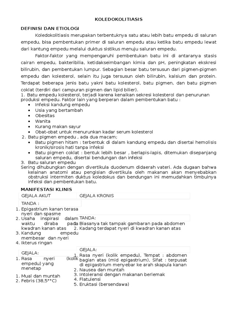 Koledokolitiasis Dan Kolangitis | PDF