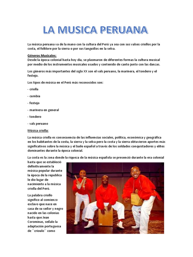 La Musica Peruana | PDF | Perú | Cultura (general)