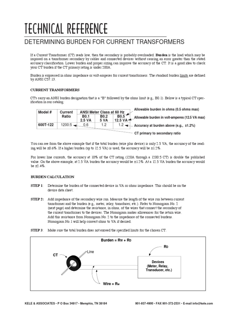 Current Transformer Burden Calculation Guide | PDF | Electronics ...
