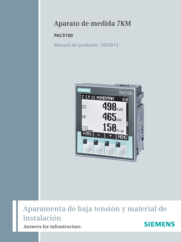 Sentron Pac3100 Manual Es 01 Es-MX | PDF | Energia electrica ...