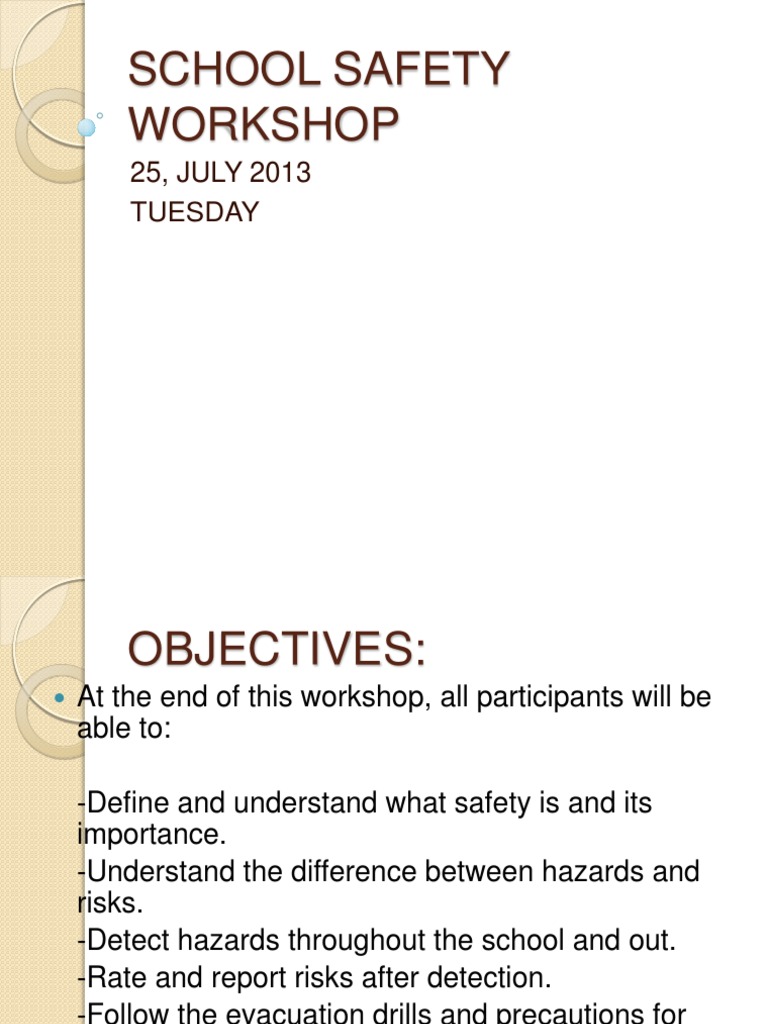 School Safety Workshop | PDF | Risk | Child Protection