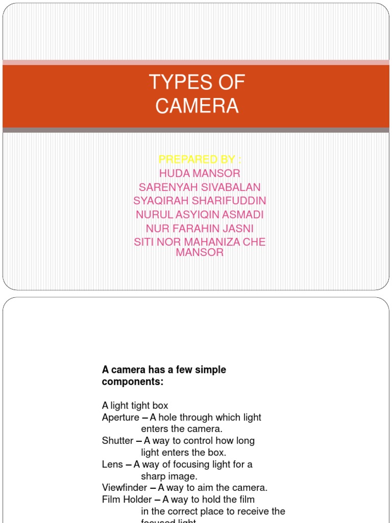 Types of Camera | PDF | Recording Devices | Art Media