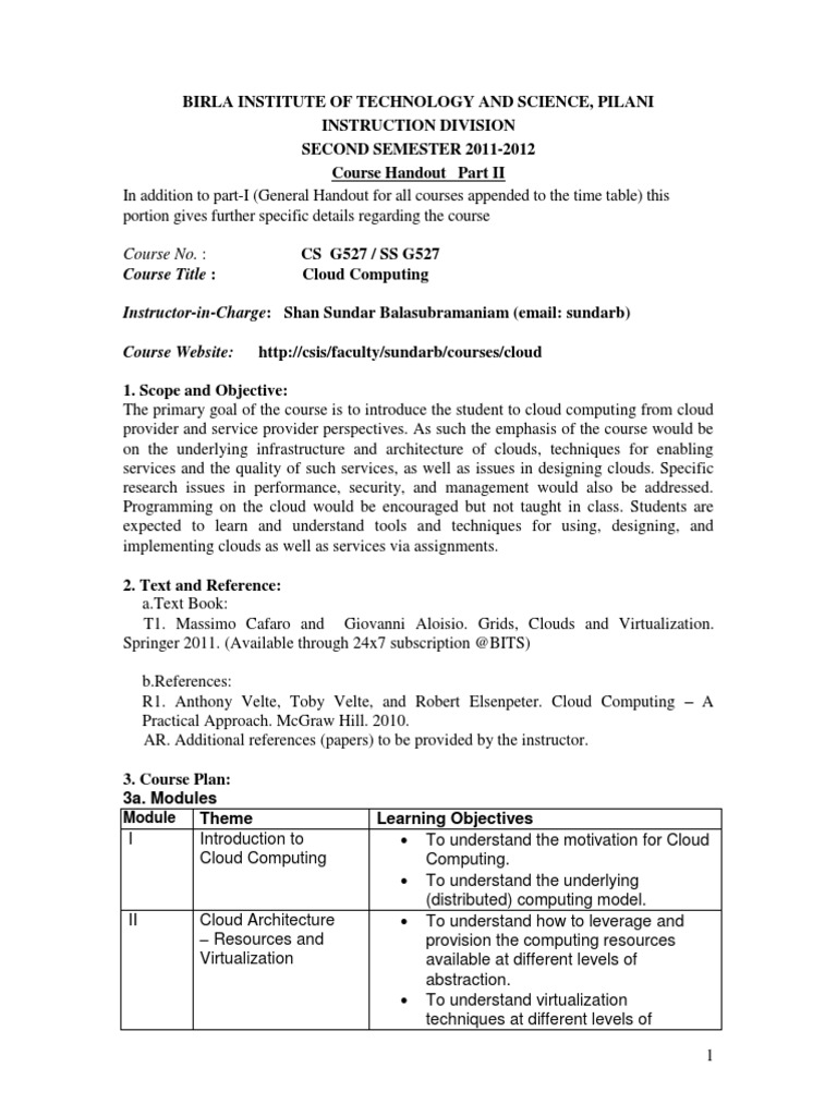 Cloud Handout | PDF | Computer Cluster | Cloud Computing