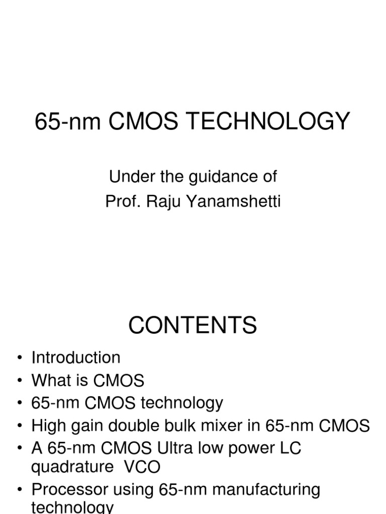 65-nm CMOS TECHNOLOGY | PDF | Cmos | Mosfet