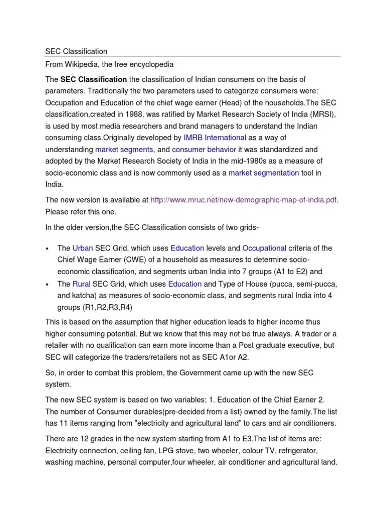 Sec | PDF | Market Segmentation | Marketing