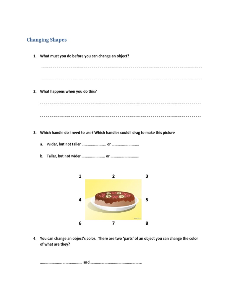 Changing Object Shapes and Colors | PDF