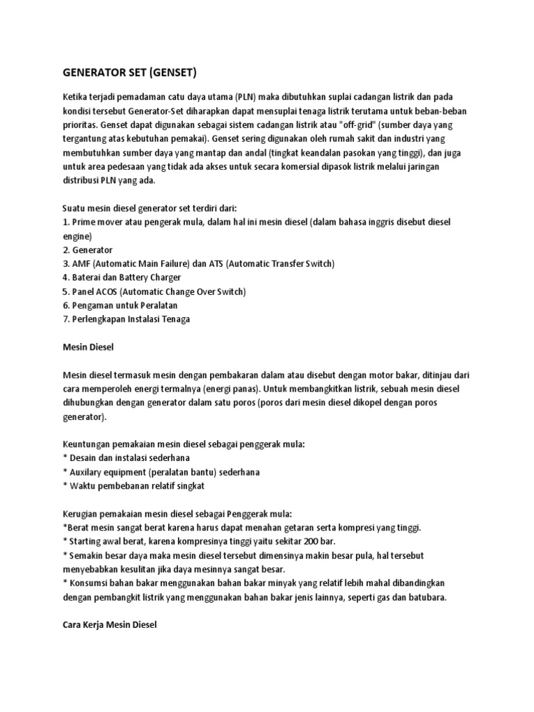 Generator Set | PDF