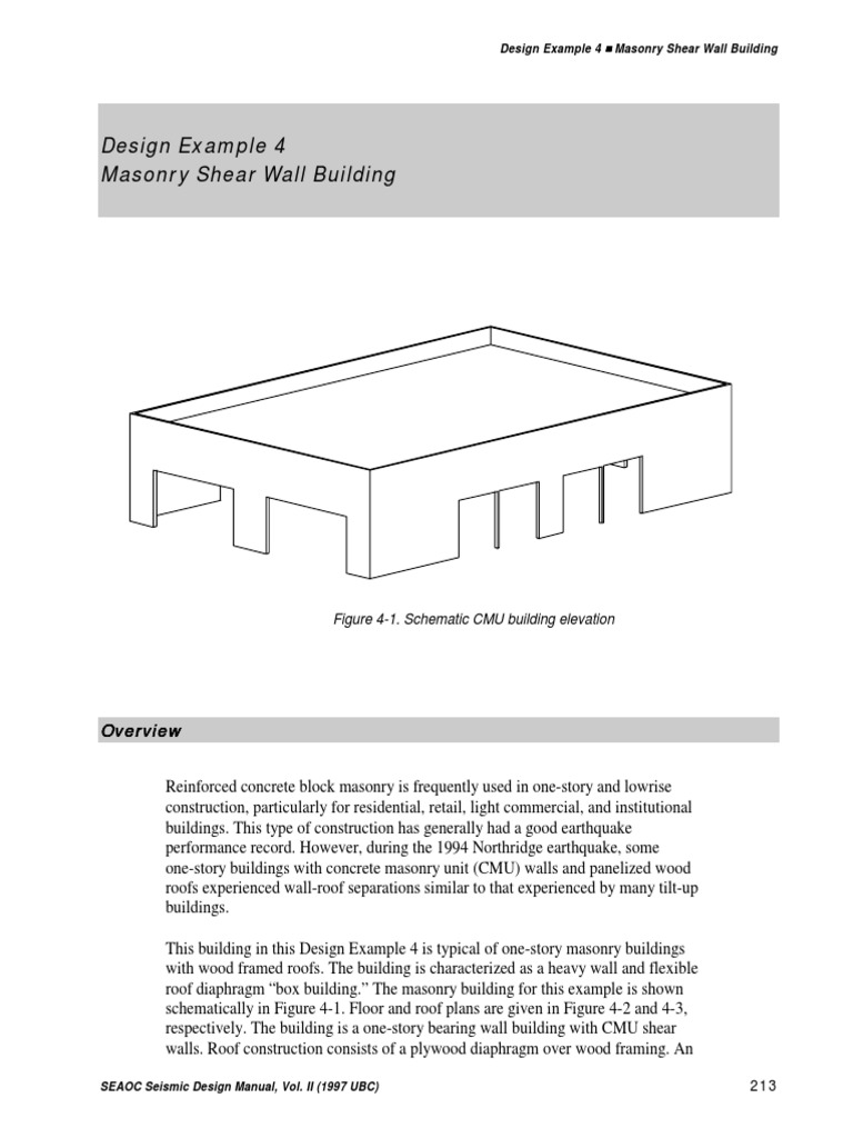 MASONRY SHEAR WALL DESIGN BUILDING | Framing (Construction) (125 views)