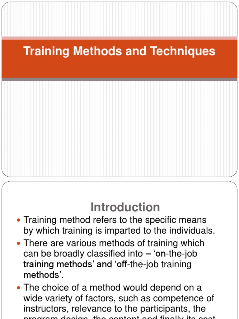 HRM-Training Methods and Techniques | Behavior Modification ...