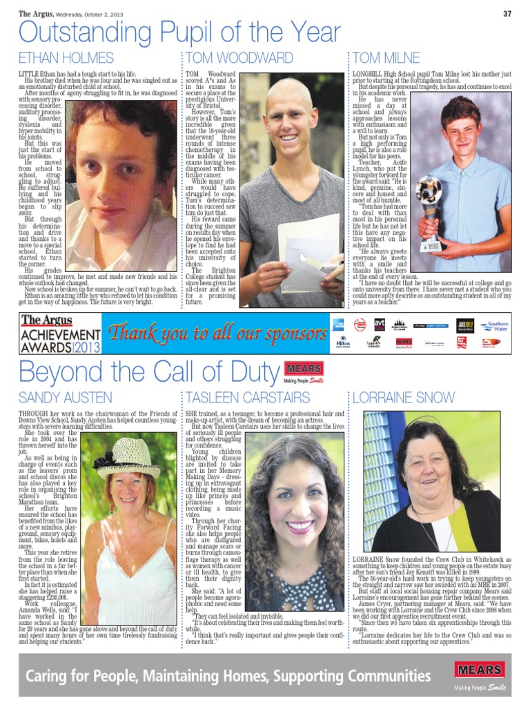 Outstanding Pupil of The Year | PDF | Further Education | Teaching And ...