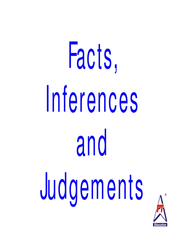 Extra Questions On Facts, Inferences and Judgements (FIJ) | PDF ...