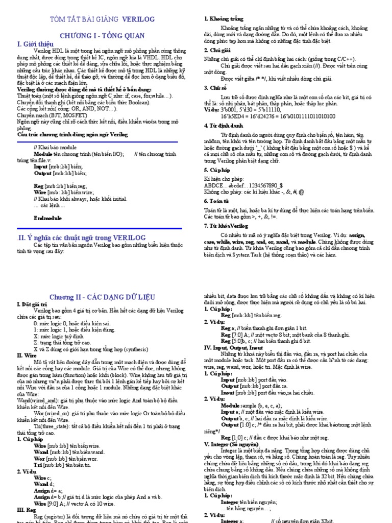 Tom Tat Verilog | PDF