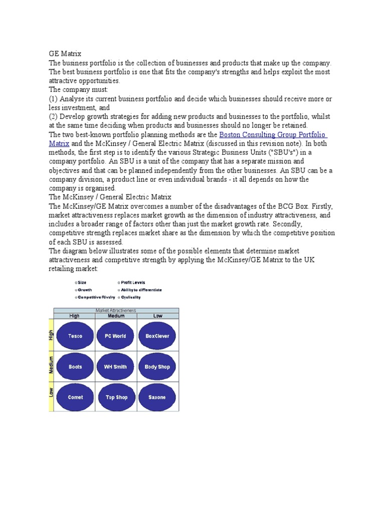 Boston Consulting Group Portfolio Matrix | PDF | Strategic Management ...