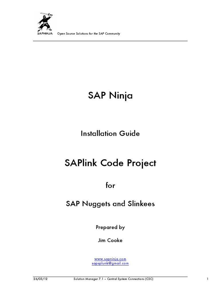 Ninja SAPlink Instructions | PDF | Installation (Computer Programs) | Digital Technology