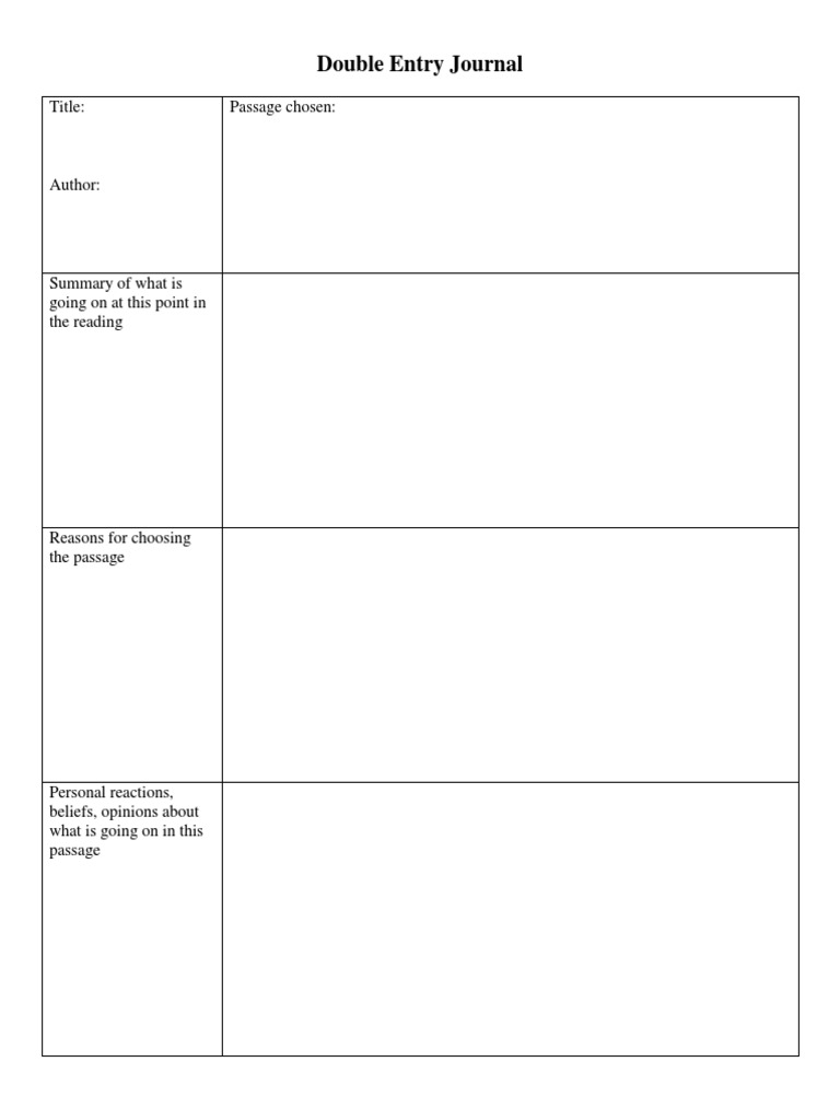 Double Entry Journal Guide | PDF | Philosophy | Science & Mathematics