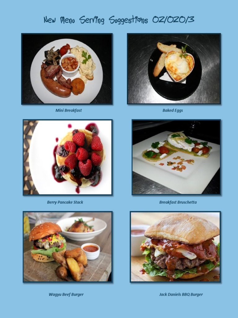 New Menu Serving Suggestions 021013-KCP | PDF