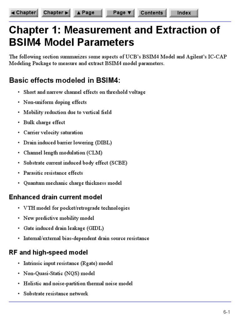 Chapter 1: Measurement and Extraction of BSIM4 Model Parameters | PDF ...