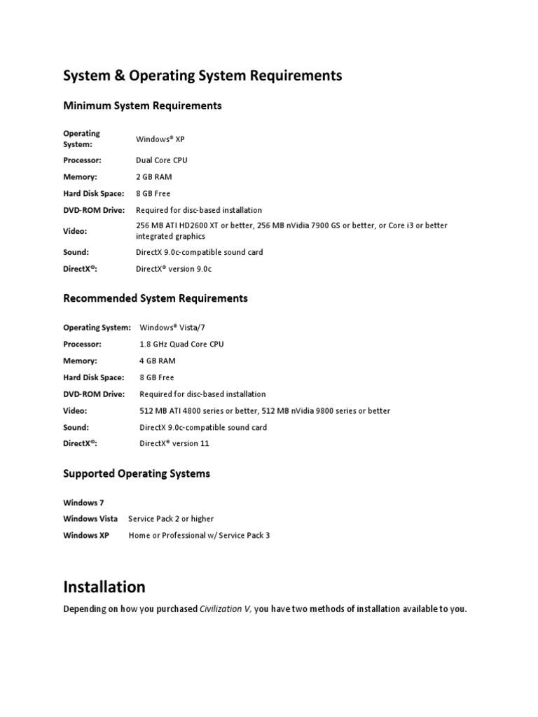 System & Operating System Requirements: Installation | PDF | License ...