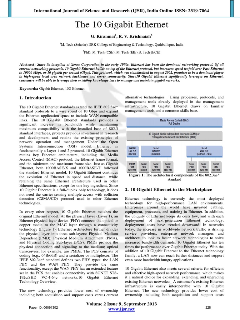 The 10 Gigabit Ethernet | PDF | Ethernet | Network Interface Controller
