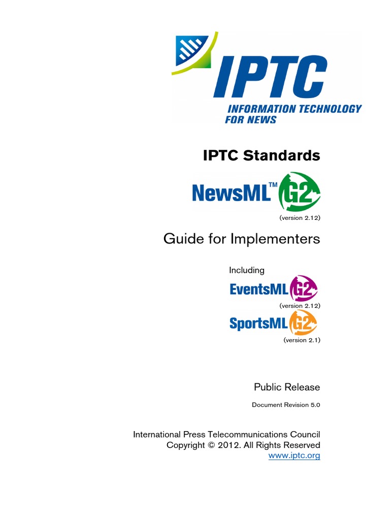 IPTC G2 Implementation Guide 5.0 | PDF | Metadata | Copyright