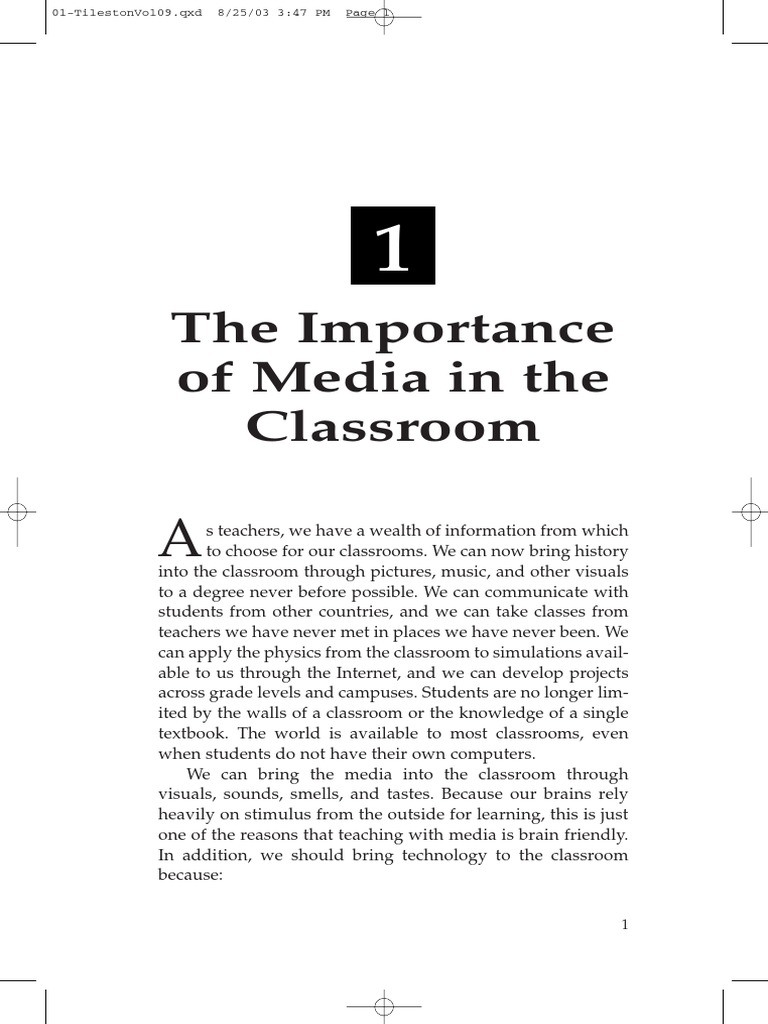 Importance of Media | Download Free PDF | Classroom | Recall (Memory)