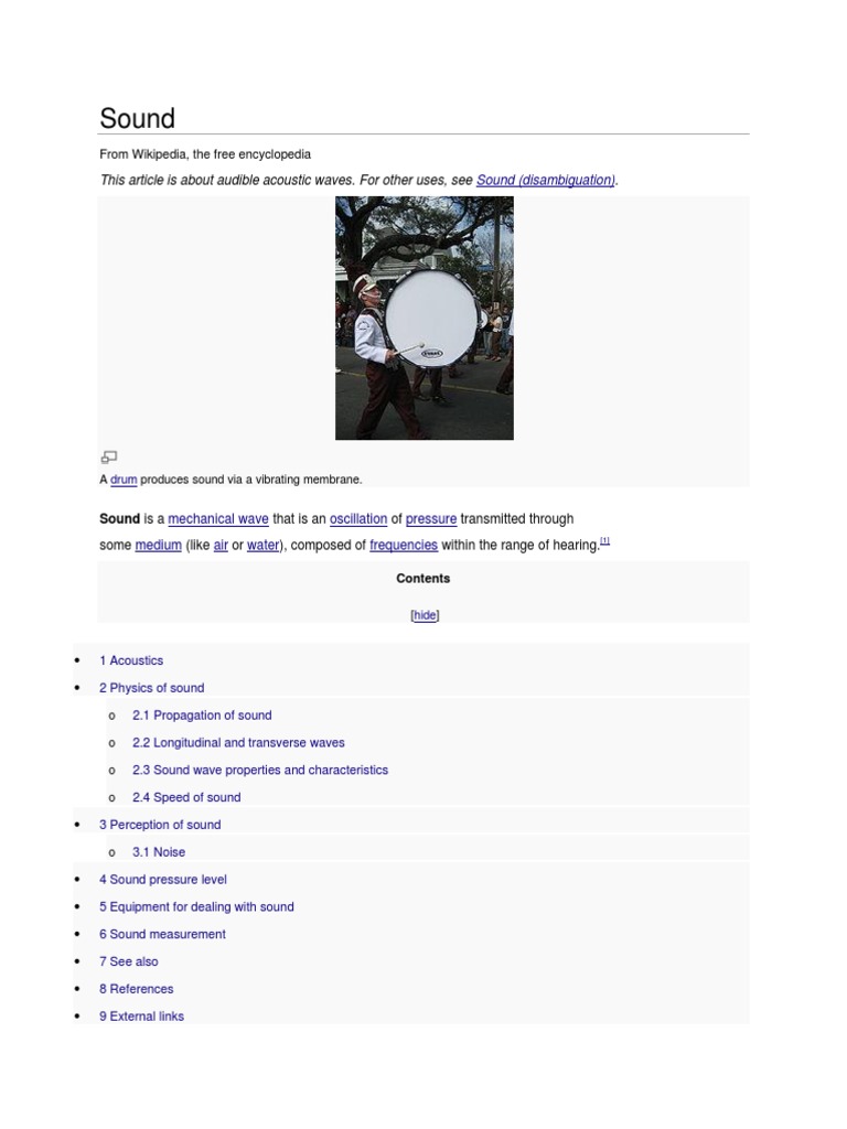 Sound: This Article Is About Audible Acoustic Waves. For Other Uses ...